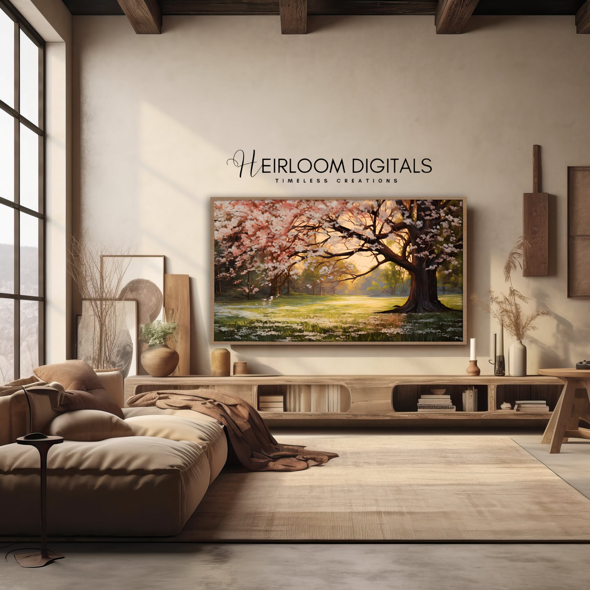 Spring TV Frame Art DIGITAL Download Frame TV Vintage Spring Oil ...