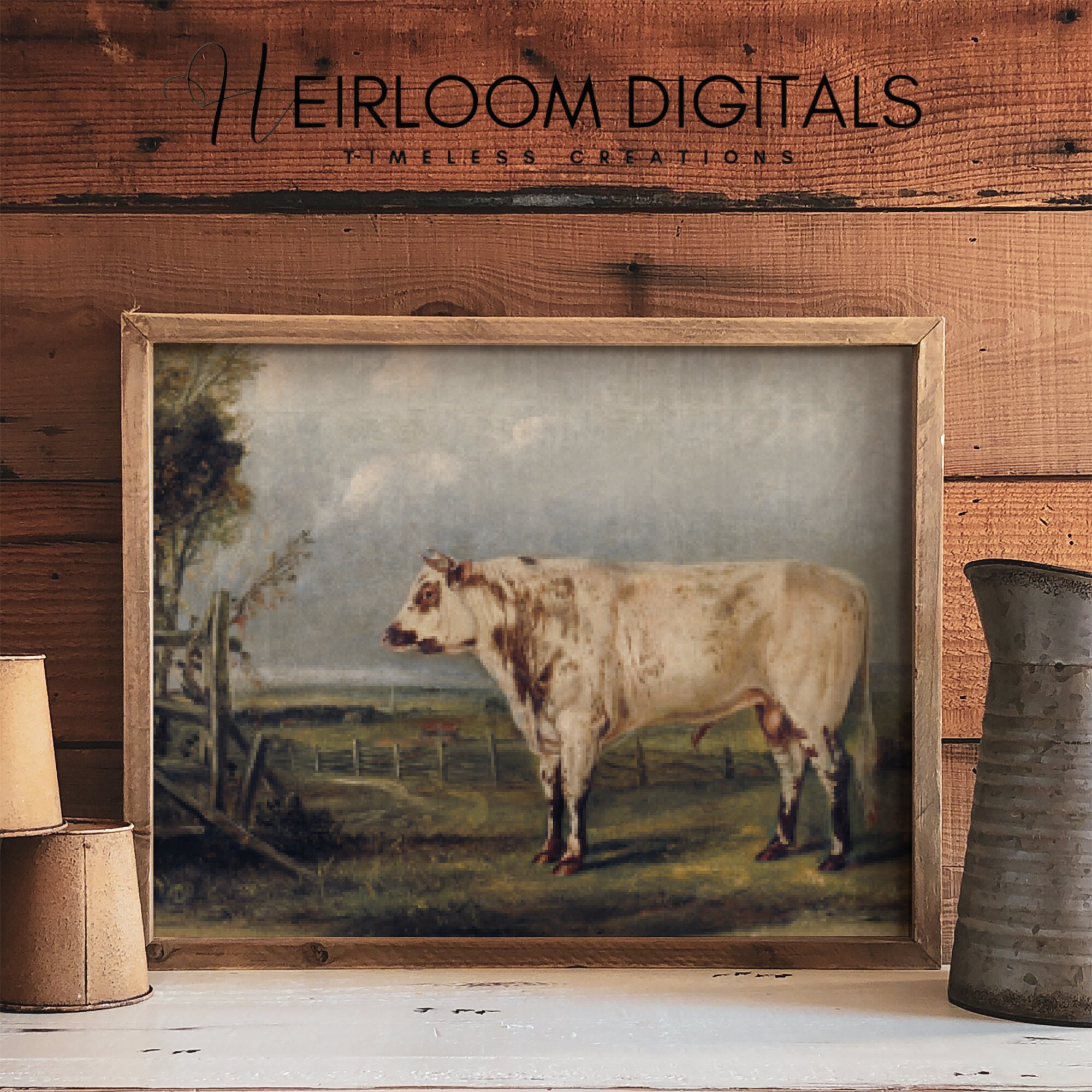 Vintage Cow Print DIGITAL Art Farm Decor Prints for County Decor, Kitchen Wall Art Antique ...