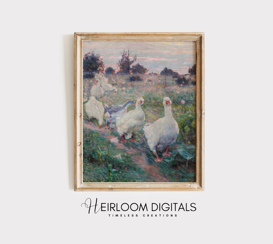 Vintage Goose Print Printable Mother Goose Garden Nursery Wall - Etsy