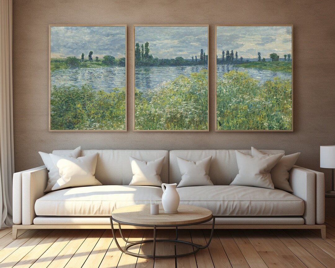Printable Wall Art Sets Spring Wildflowers at Pond Nature Triptych Set ...