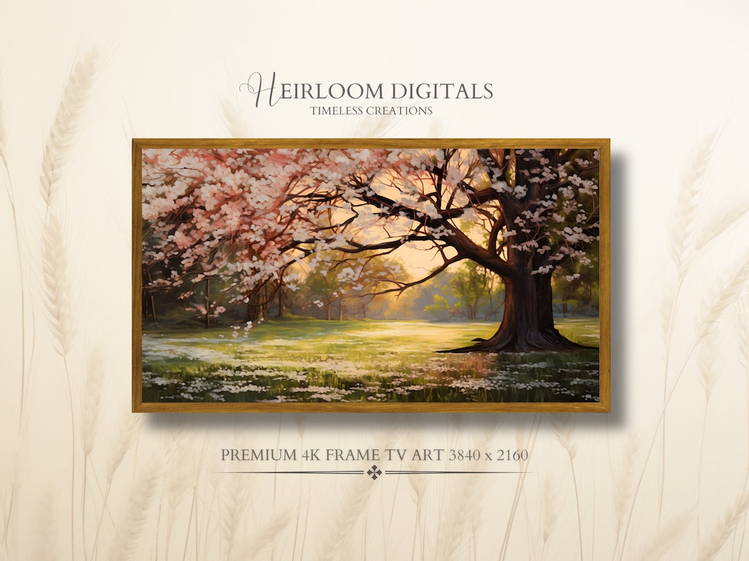 Spring TV Frame Art DIGITAL Download Frame TV Vintage Spring Oil ...