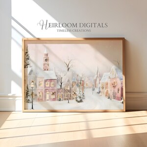 Retro Vintage Pink Christmas Images Gallery Set of 10 Winter Digital ...