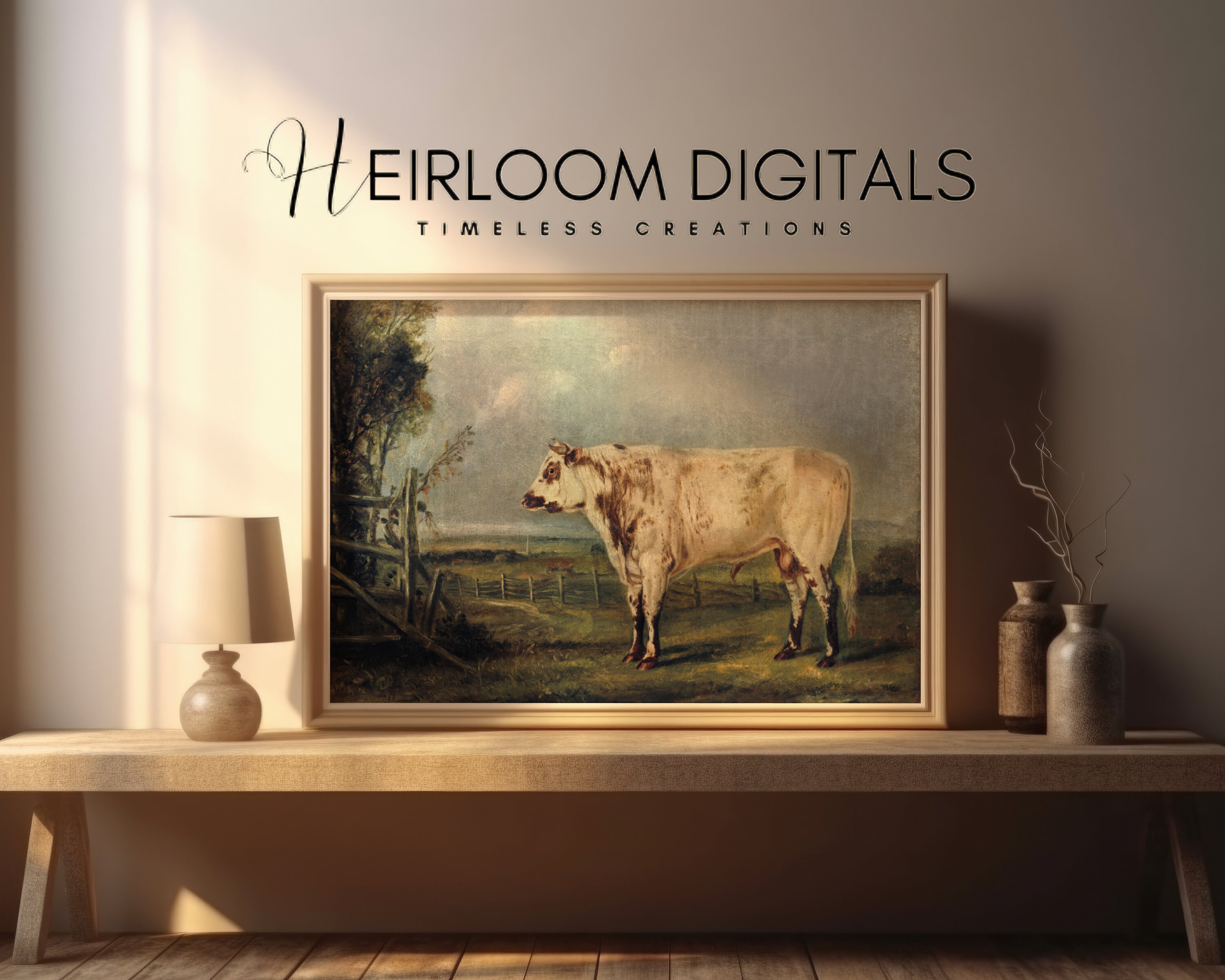 Vintage Cow Print DIGITAL Art Farm Decor Prints for County Decor, Kitchen Wall Art Antique ...