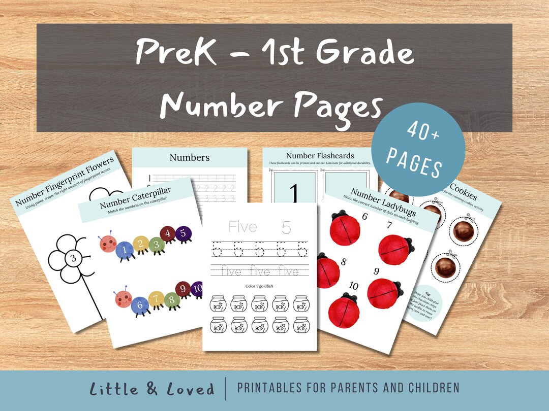Prek-first Grade Number Pages, Toddler Morning Menu, Kids Busy Book ...