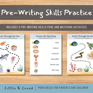 Ocean Life Themed Preschool, Kindergarten, and First Grade Worksheets ...