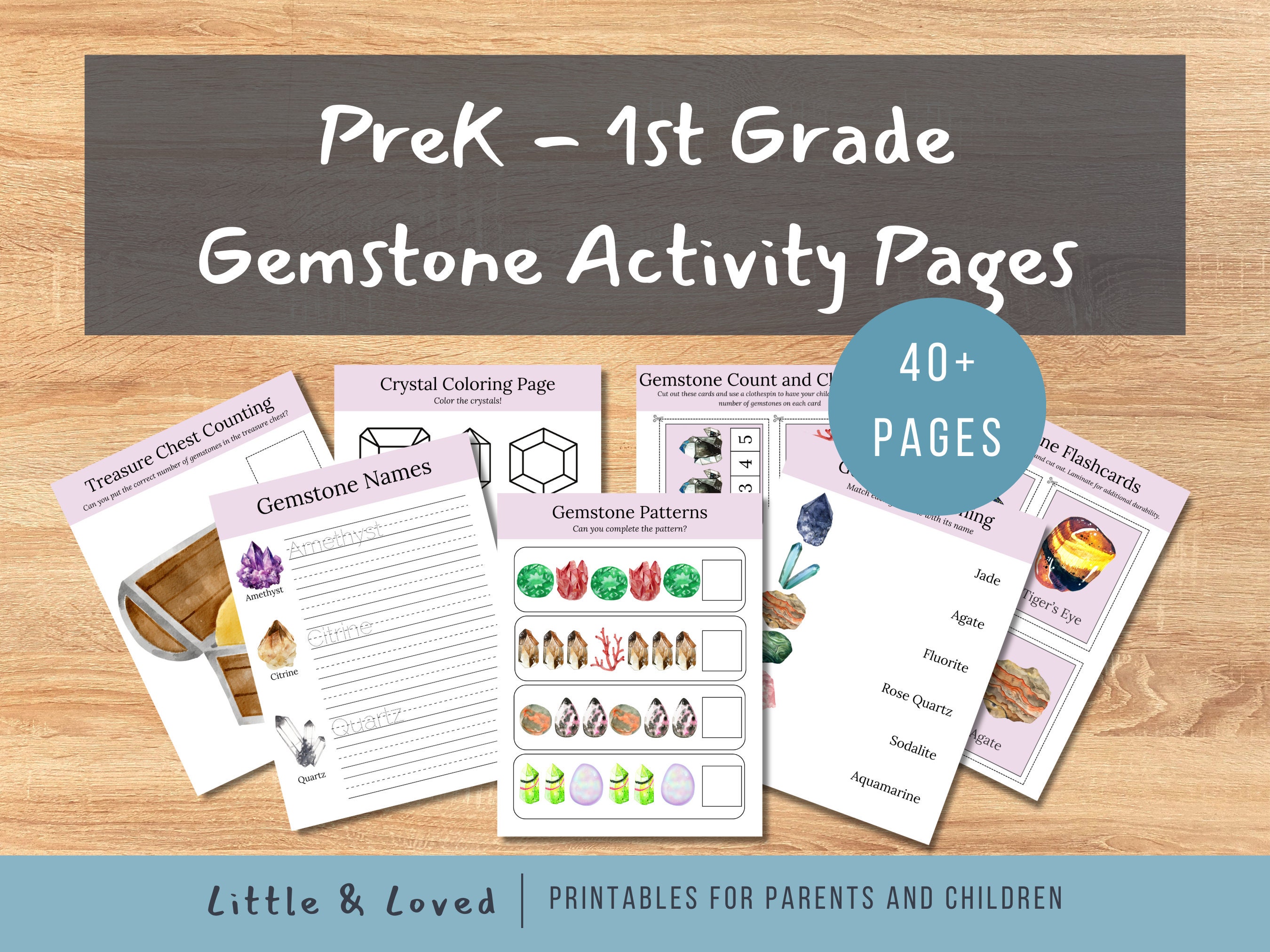 Gemstone Themed Preschool, Kindergarten, and First Grade Worksheets and ...