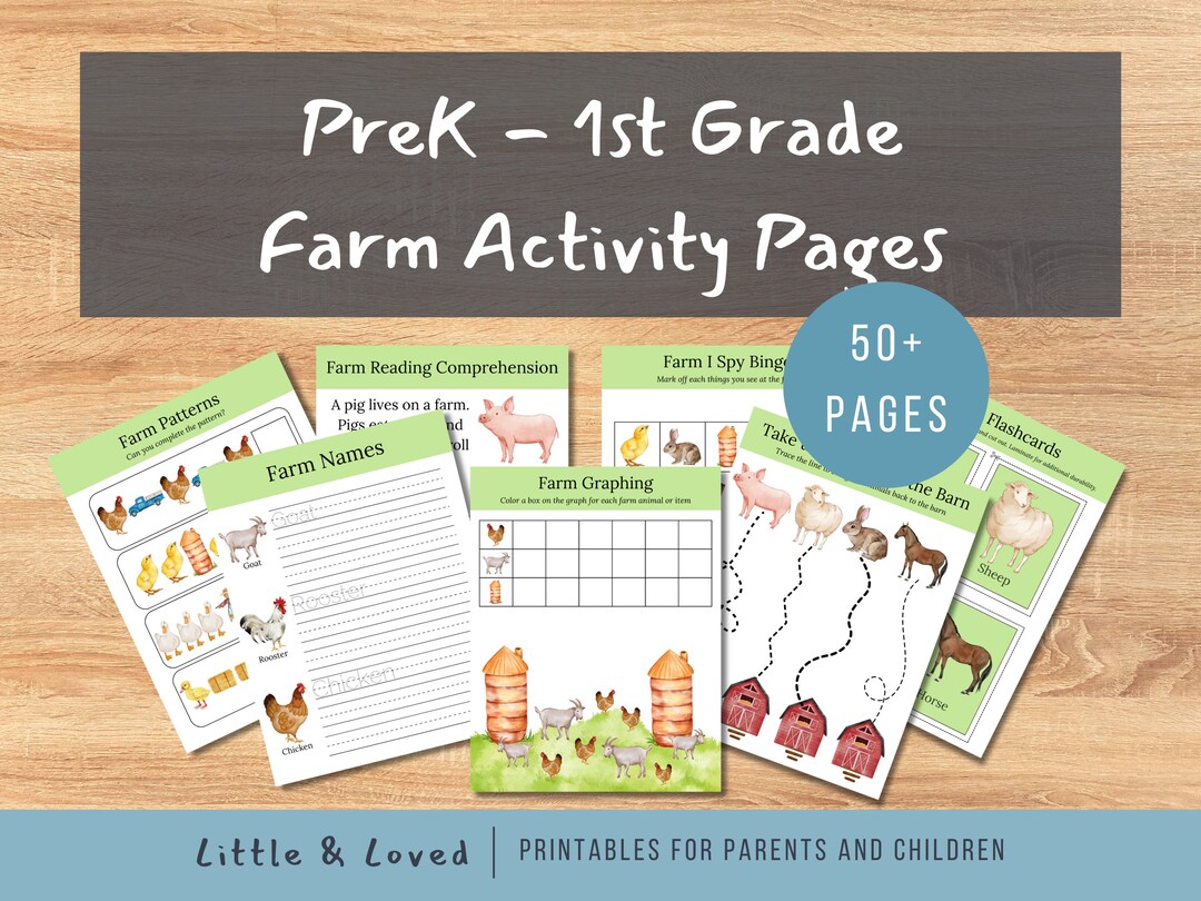 Farm Themed Worksheets and Activities for Preschoolers, Kindergarteners ...