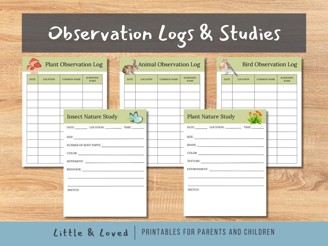 Nature Journal Pages for Kids, Homeschool Printables, Nature Study ...