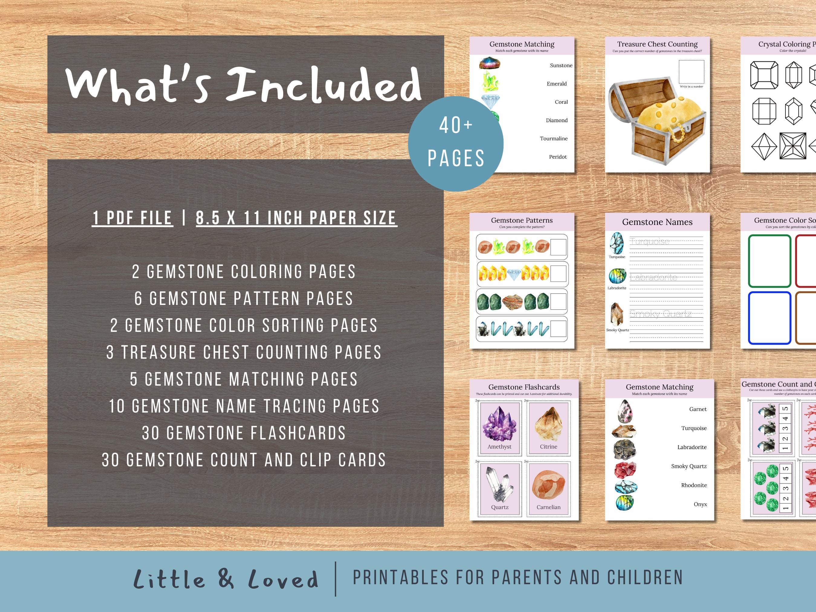 Gemstone Themed Preschool, Kindergarten, and First Grade Worksheets and ...