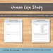 Ocean Life Themed Preschool, Kindergarten, and First Grade Worksheets ...