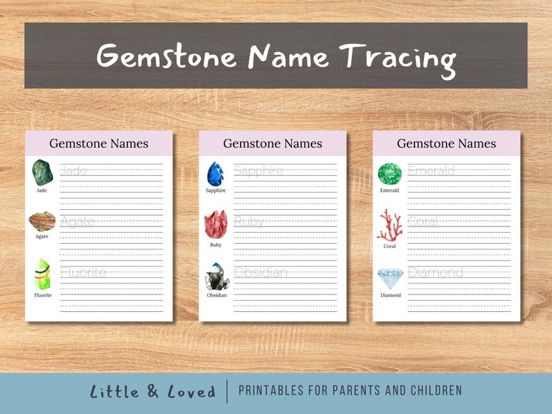 Gemstone Themed Preschool, Kindergarten, and First Grade Worksheets and ...