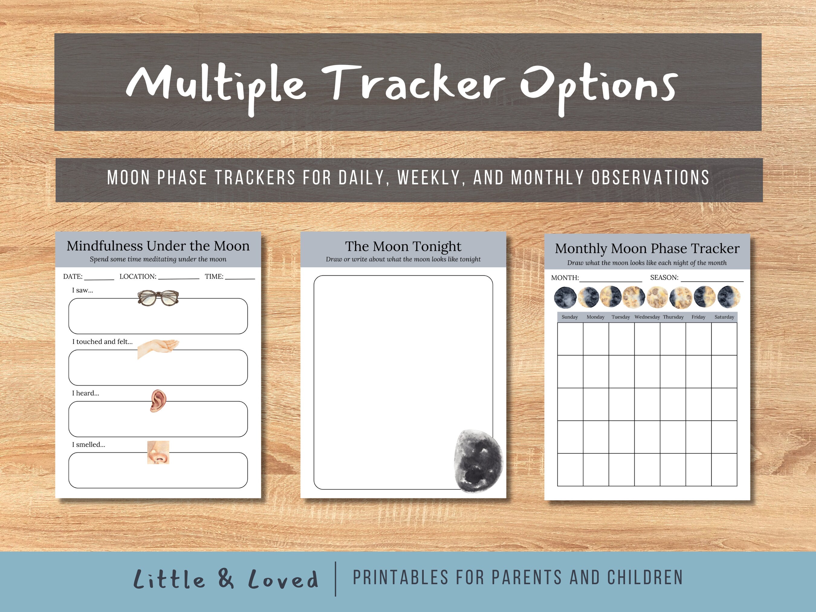 Moon Journal Pages for Kids, Homeschool Printables, Moon Phase Tracker ...