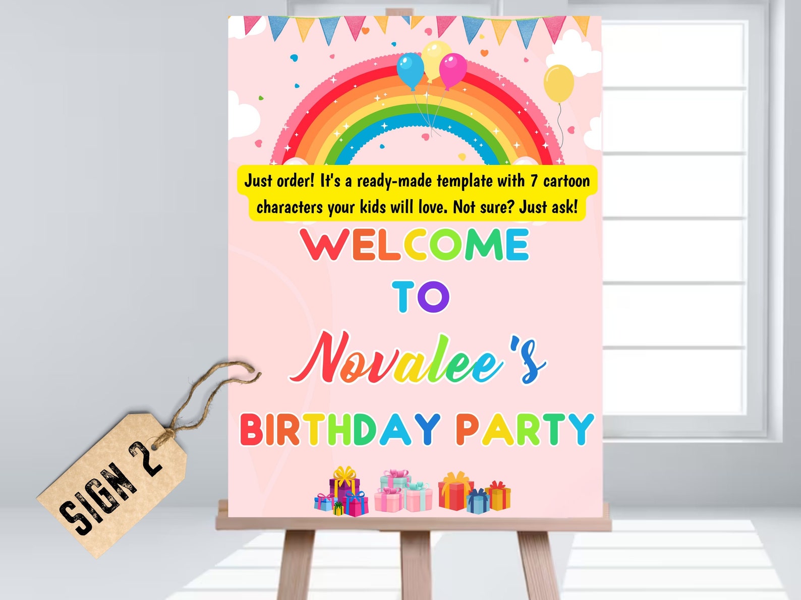 Editable Birthday Welcome Sign Kids Invitation, Printable Birthday ...