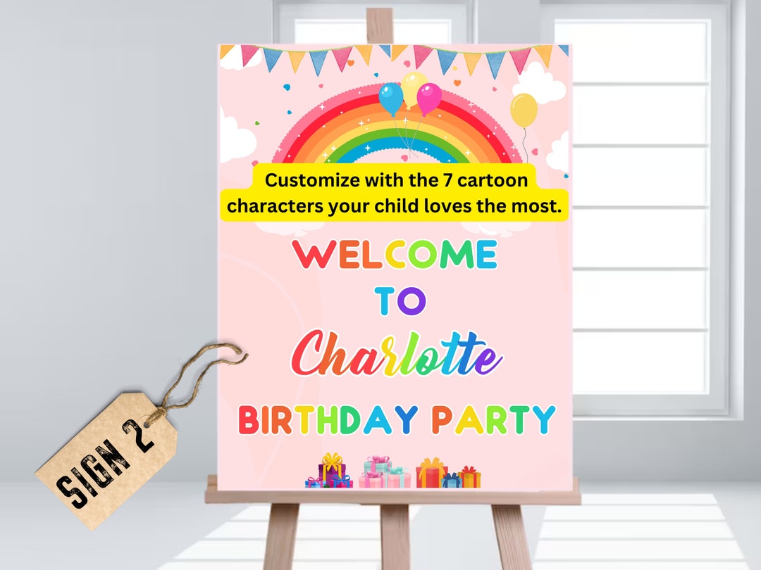 Editable Birthday Welcome Sign Kids Invitation Printable - Etsy