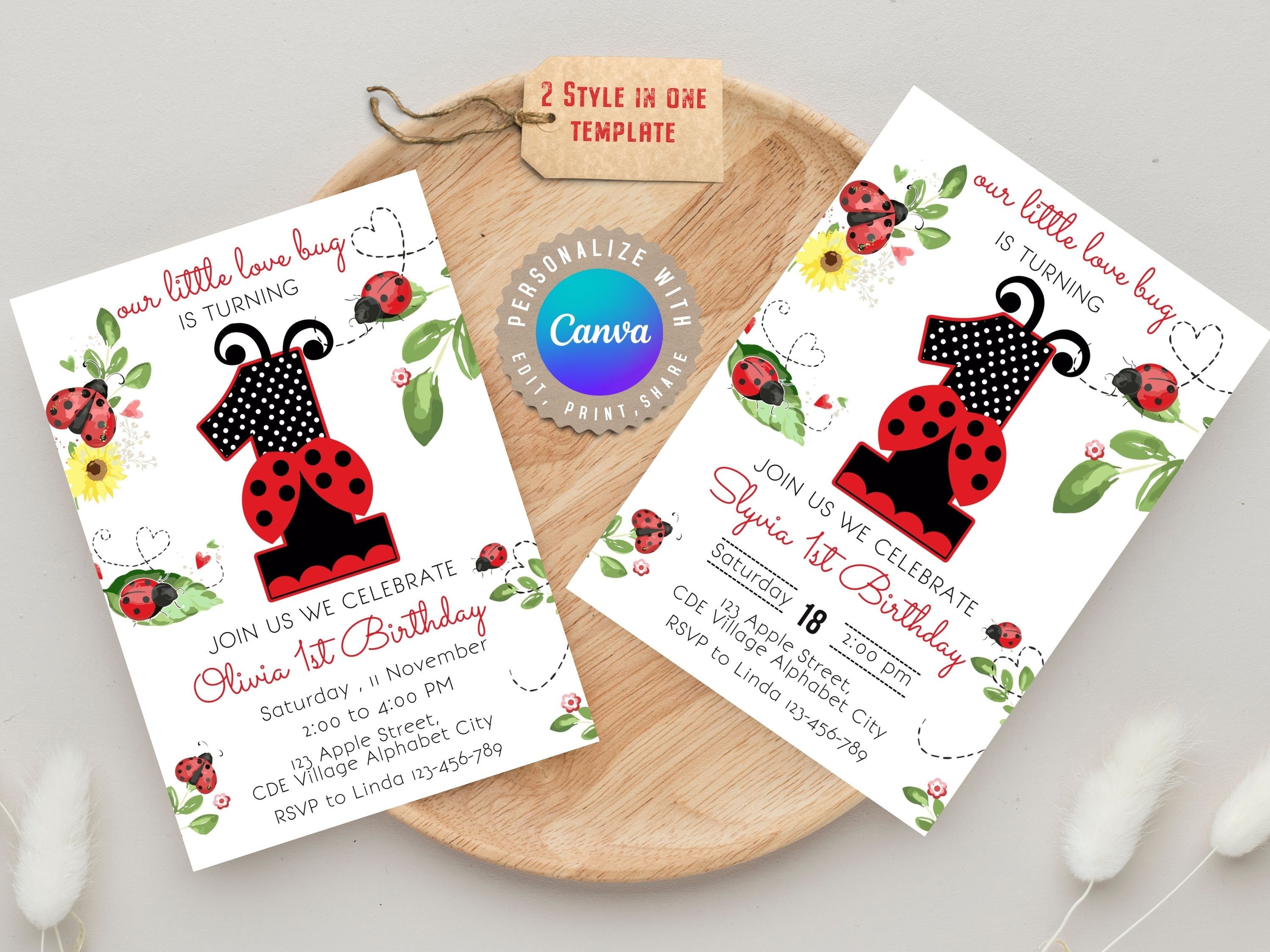 Editable Ist Birthday Invitation First Birthday Invitation - Etsy
