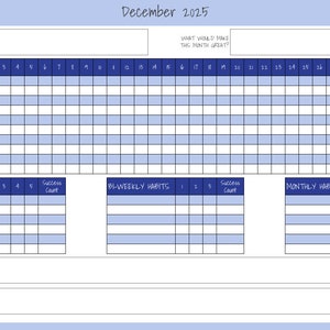2025 Printable Habit Tracker Daily, Weekly, Bi-weekly, Monthly Tracker ...