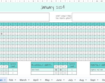 2025 Editable Habit Tracker for Google Sheets Daily, Weekly, Biweekly ...