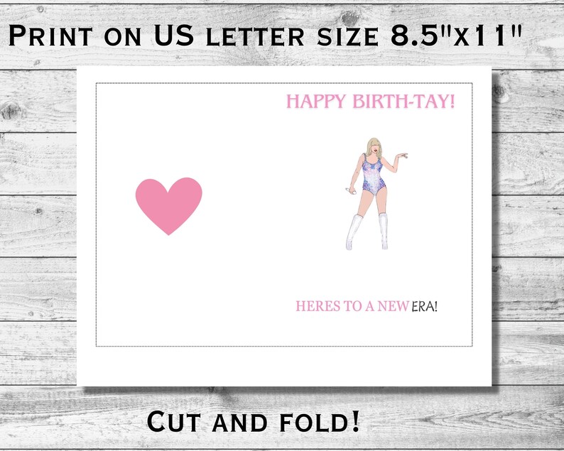 Happy Birth-tay Card Taylor Swift Greeting Card Printable Birthday Card ...