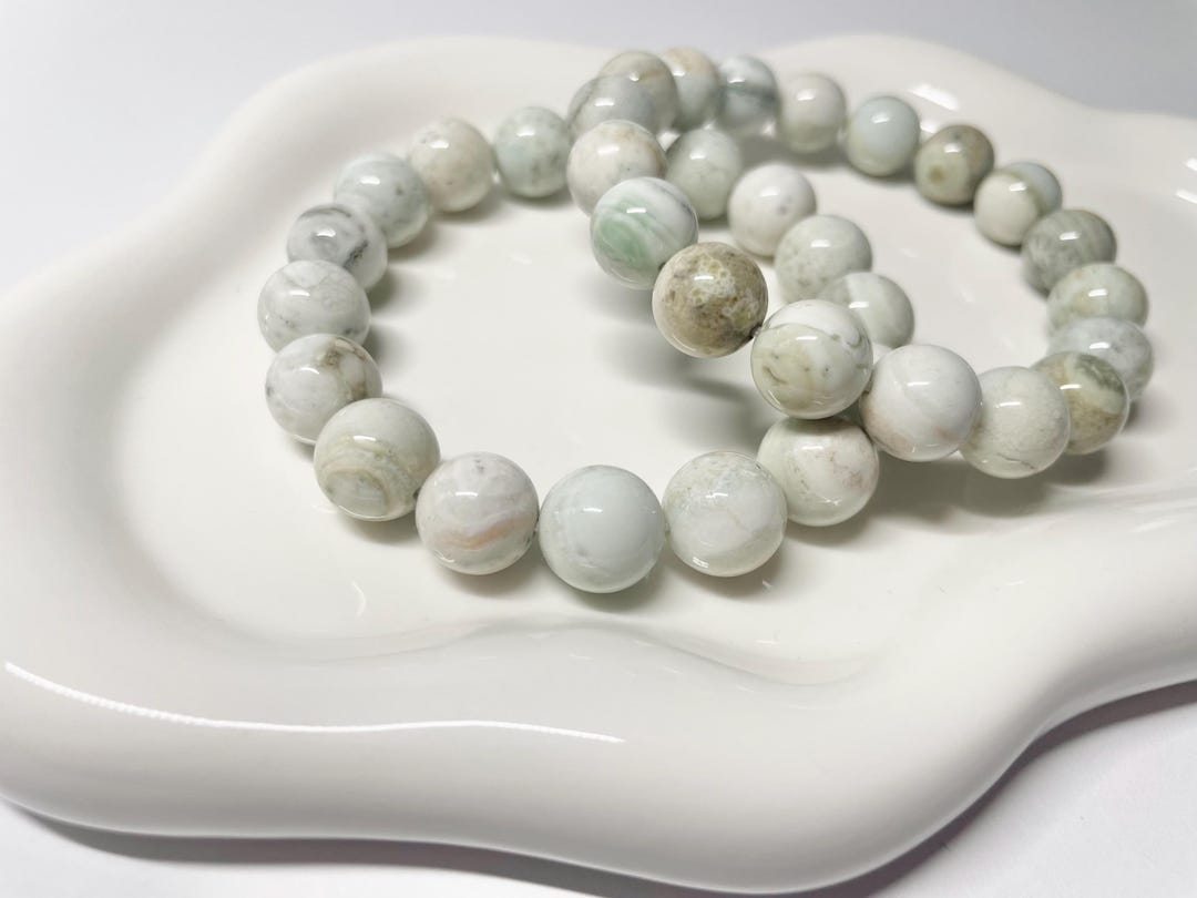 Ice Cream Alashan Agate, Crystal Bead Bracelet, Crystal Healing ...