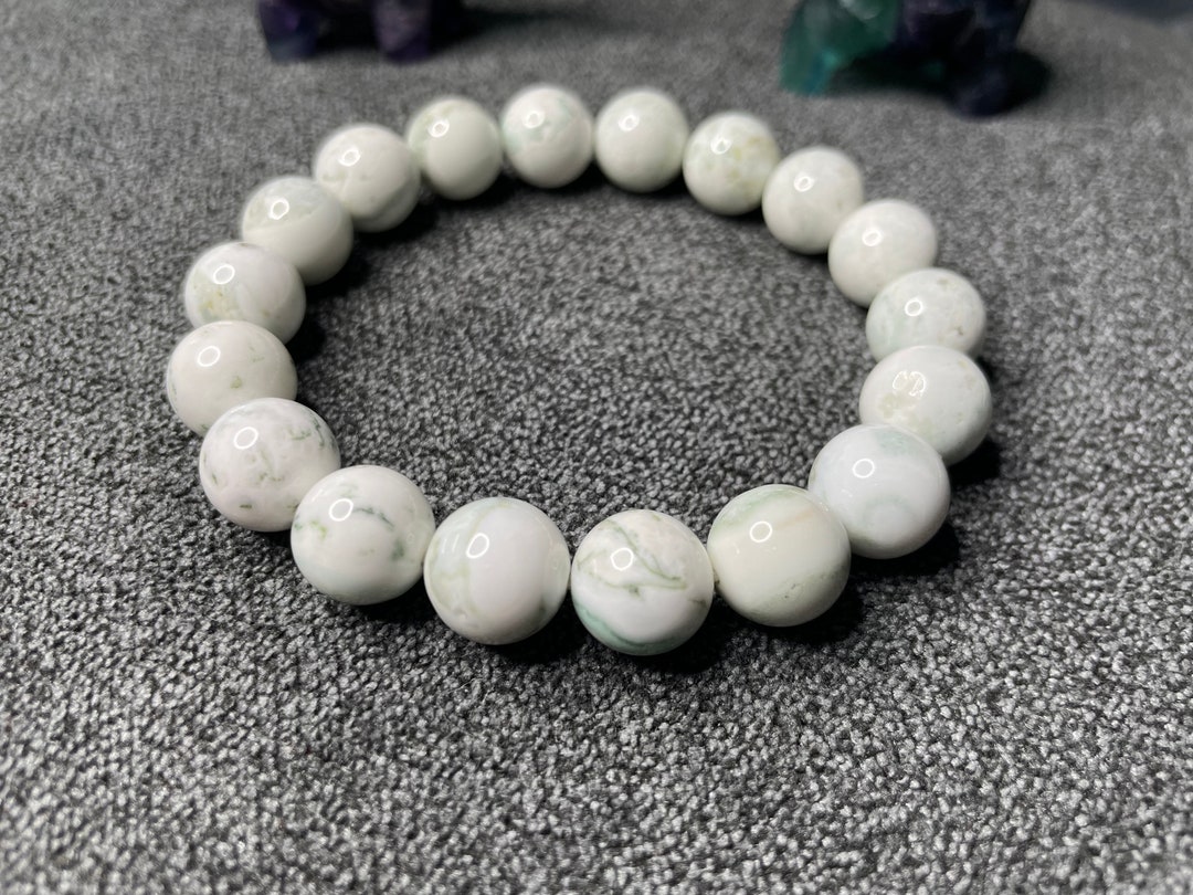 Ice Cream Alashan Agate, Crystal Bead Bracelet, Crystal Jewelry - Etsy