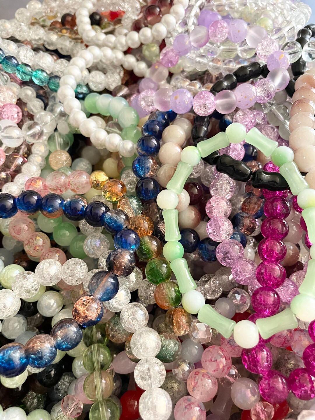Random Mix Glass Bead Bracelets - Etsy