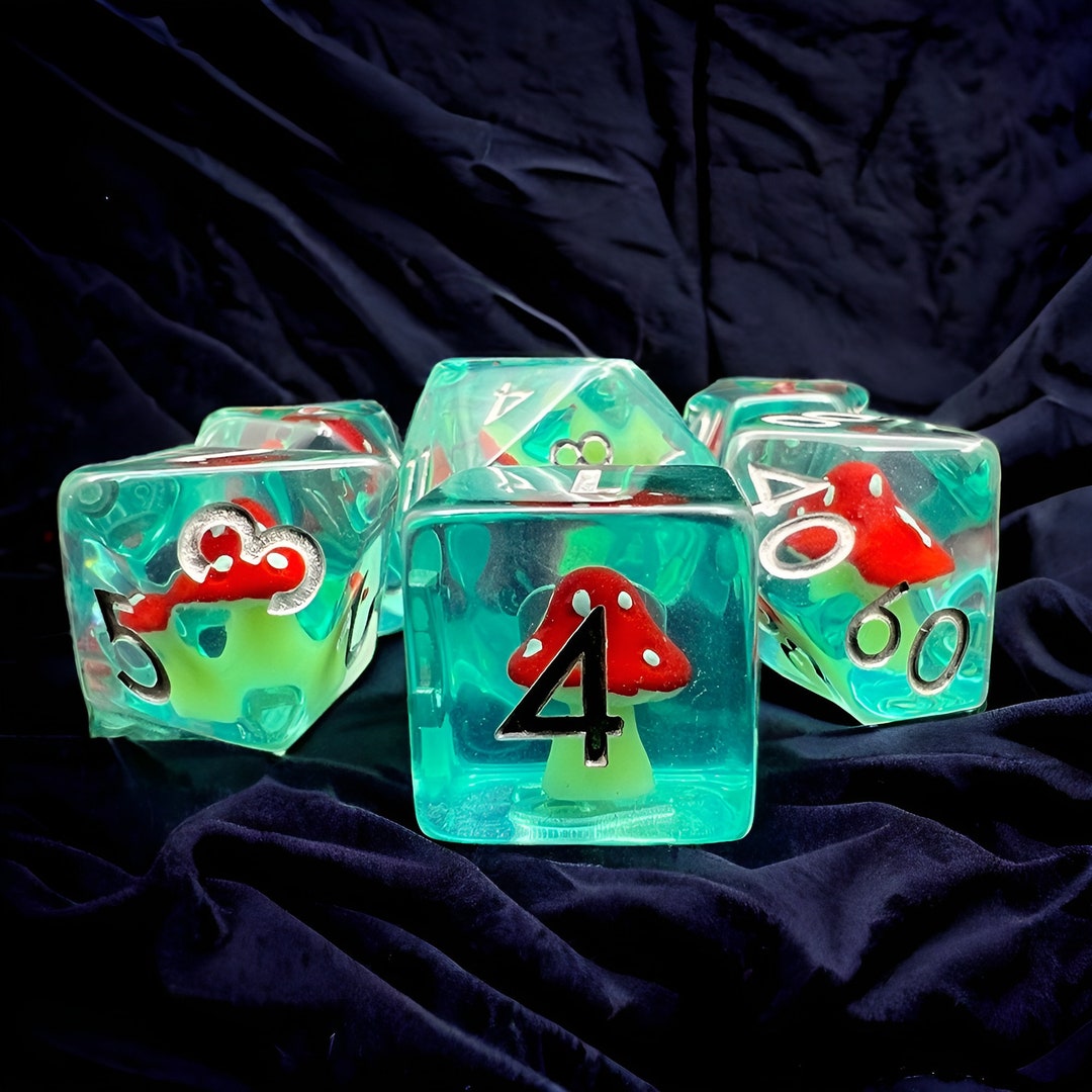 Mushroom Dice Set, Dnd Dice Set, Dice Set Dnd, Dnd Dice Set Resin, Dnd ...
