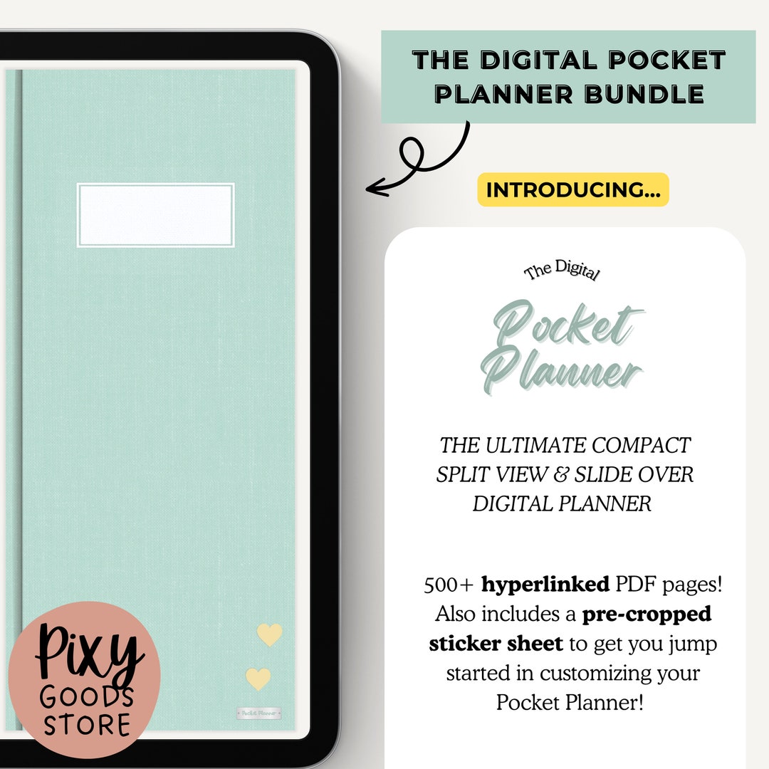 Digital Pocket Planner BUNDLE Split View & Slide Over Planner Compact ...