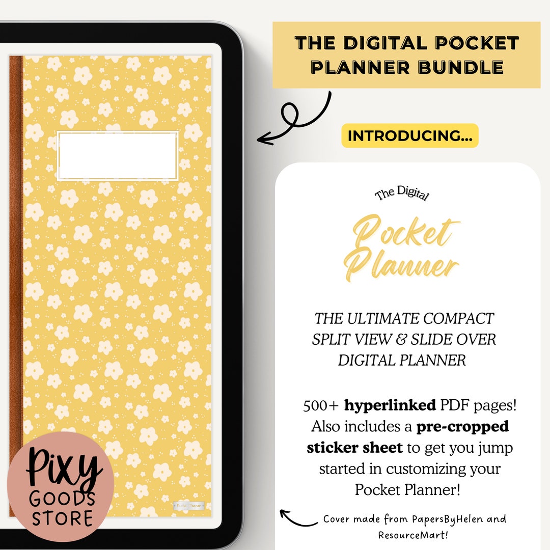 Digital Pocket Planner BUNDLE Split View & Slide Over Planner Compact ...