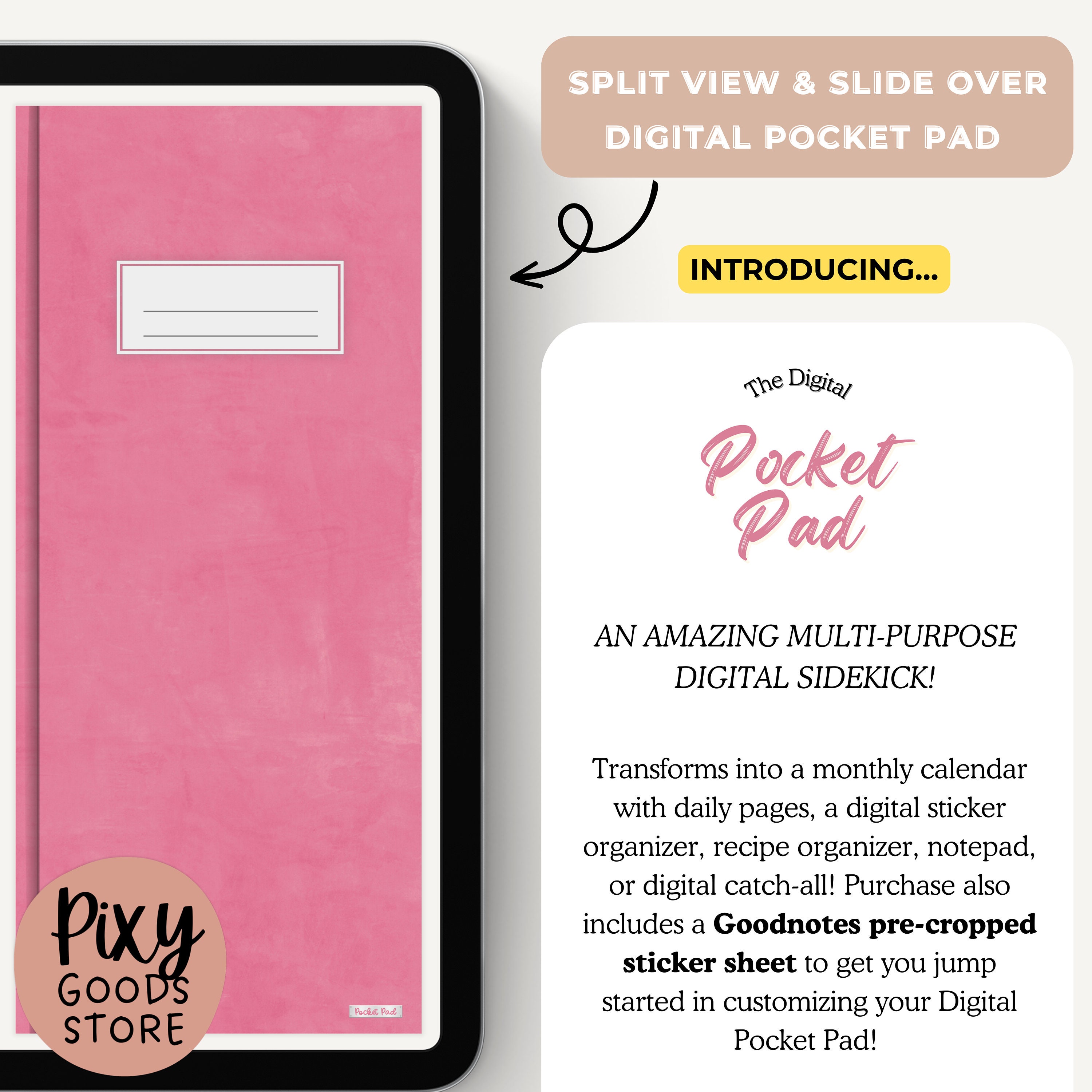 Split View & Slide Over Digital Pocket Pad Customizable Notepad Pre ...