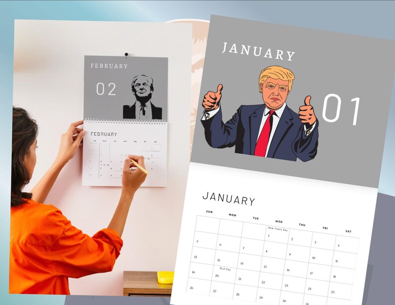2025 Calendar, Trump Inspired Calendar, Unique Yearly Planner ...