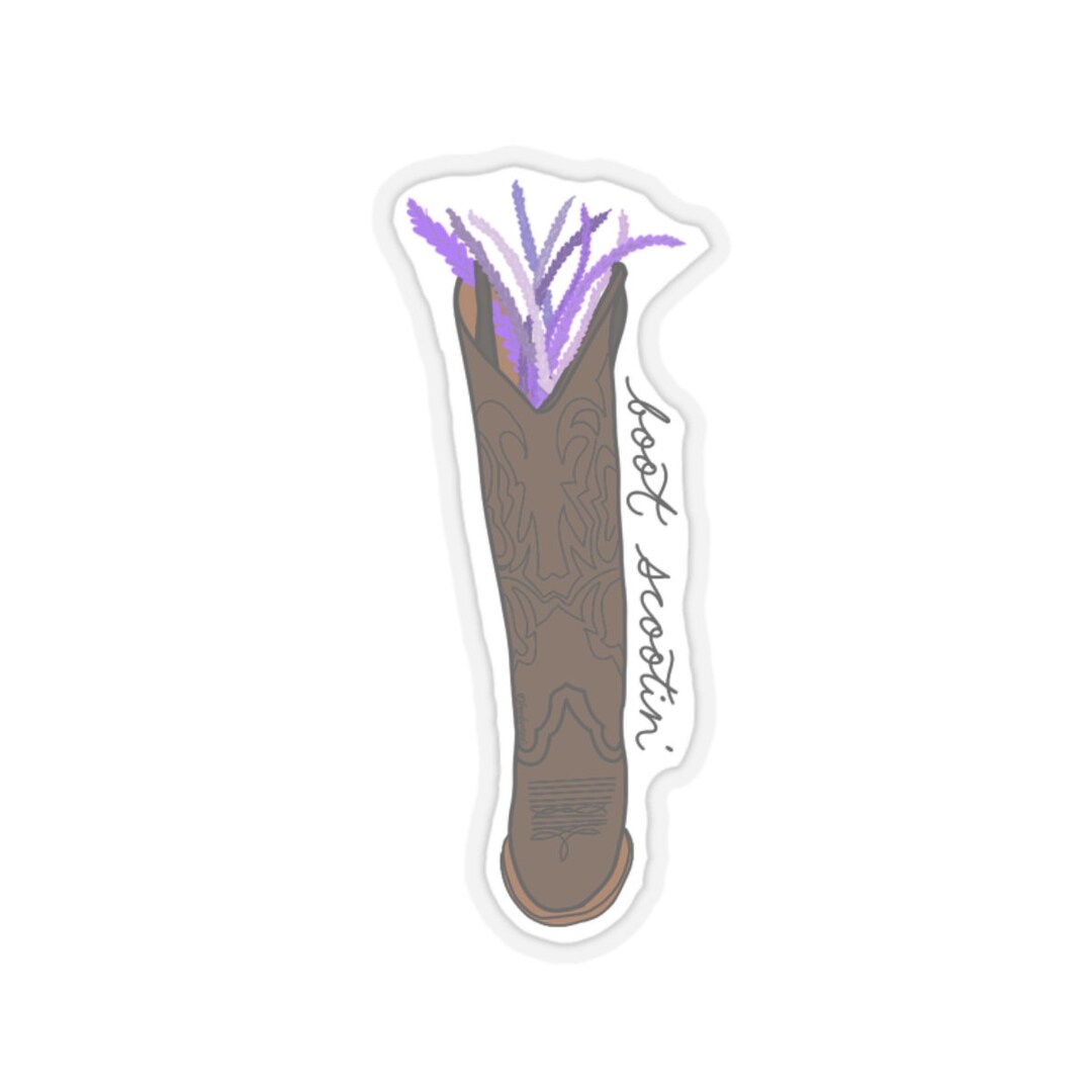 Boot Scootin' Lavender Boot Kiss-cut Stickers - Etsy