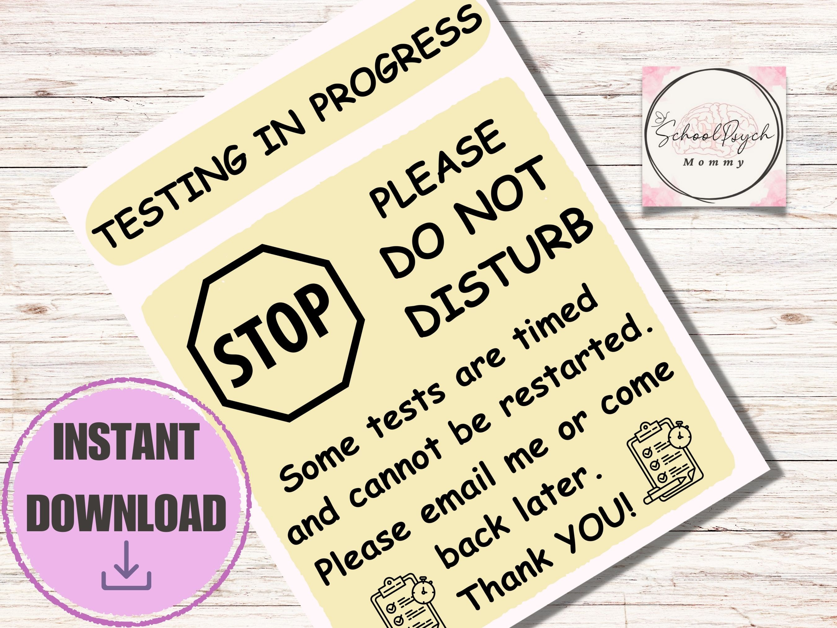 Testing in Progress Printable Sign, Poster, Door Sign, Office Décor ...