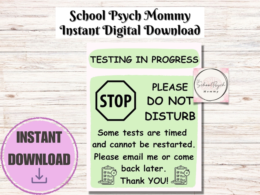 Testing in Progress Printable Sign, Poster, Door Sign, Office Décor ...