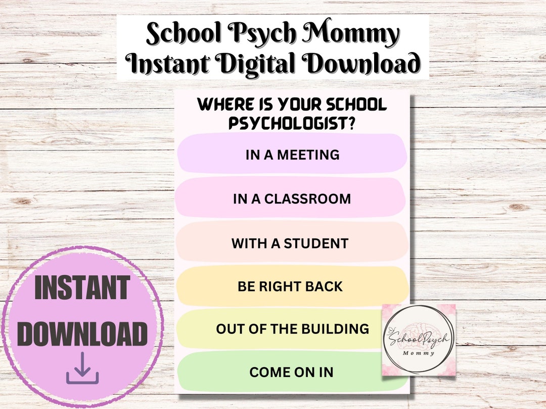 Where is the School Psychologist Printable Sign, Poster, Door Sign ...