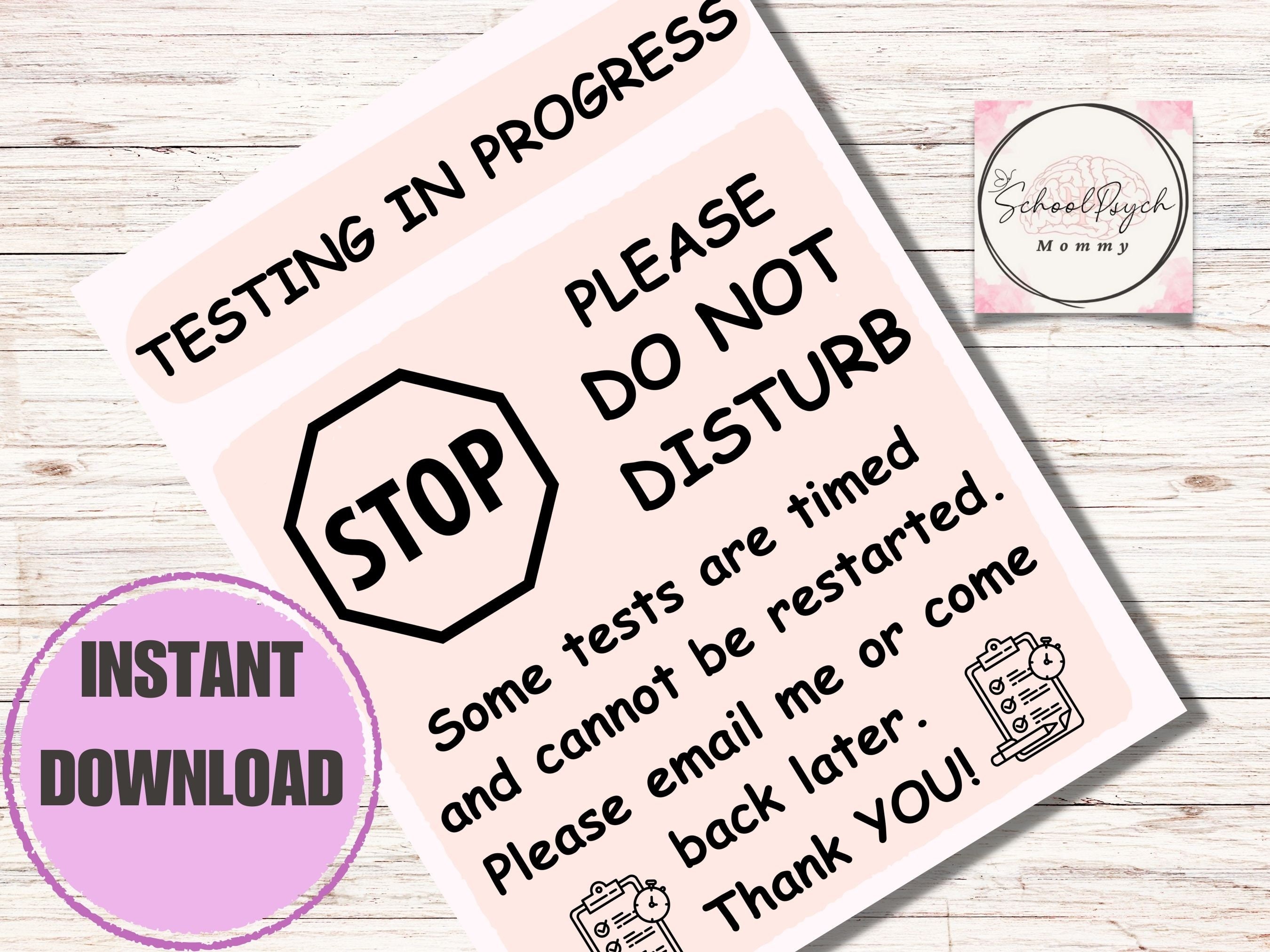Testing in Progress Printable Sign, Poster, Door Sign, Office Décor ...