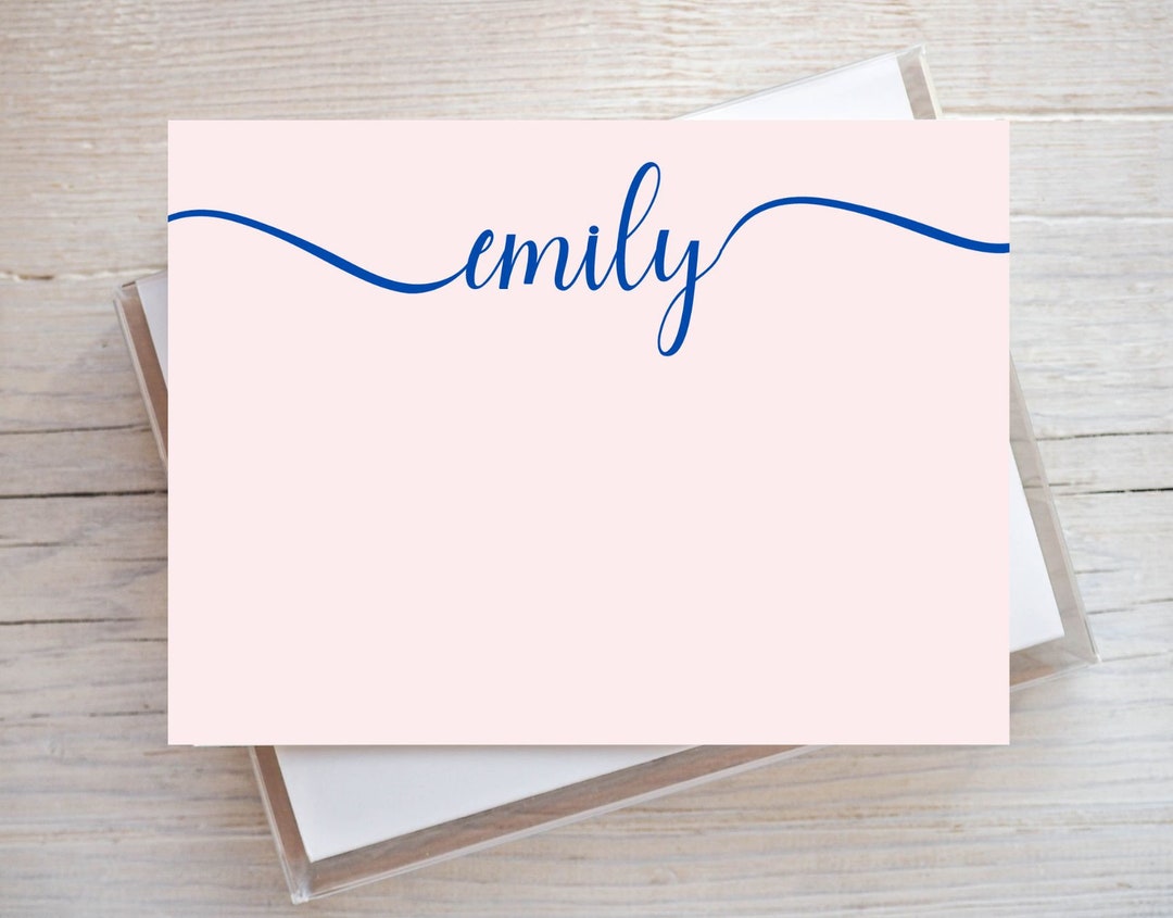 Modern Note Card, Personalized Stationery, Custom Thank You, Monogram ...