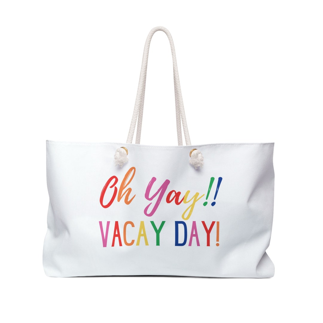 Large Beach Bag, Weekend Bag, Fun Preppy Tote Bag, Vacay Beach Bag ...