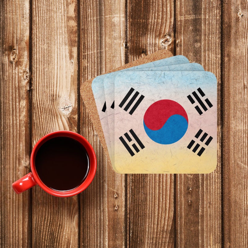 Korean National Flag Coaster, Korea Travel Gift, Taegeuk Coaster ...