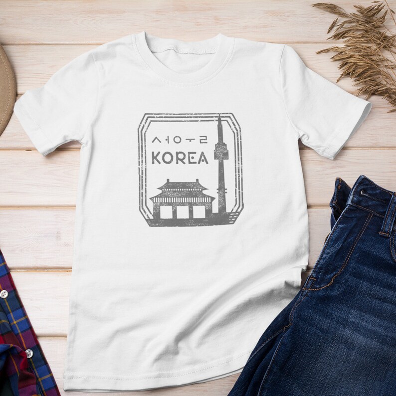 South Korea T-shirt: Minimalist Seoul Design Featuring Namsan Tower ...