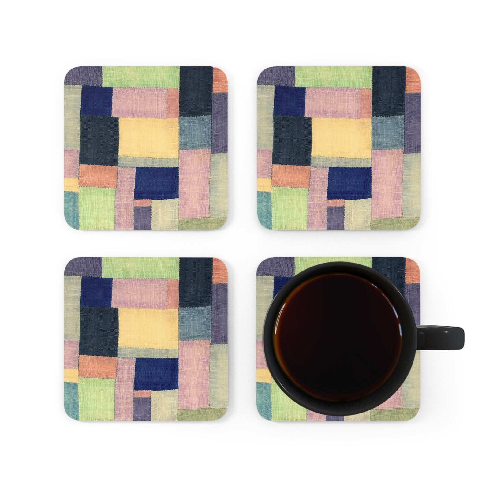 Korean Traditional Patchwork Coaster Set, Coasters Featuring Korean ...