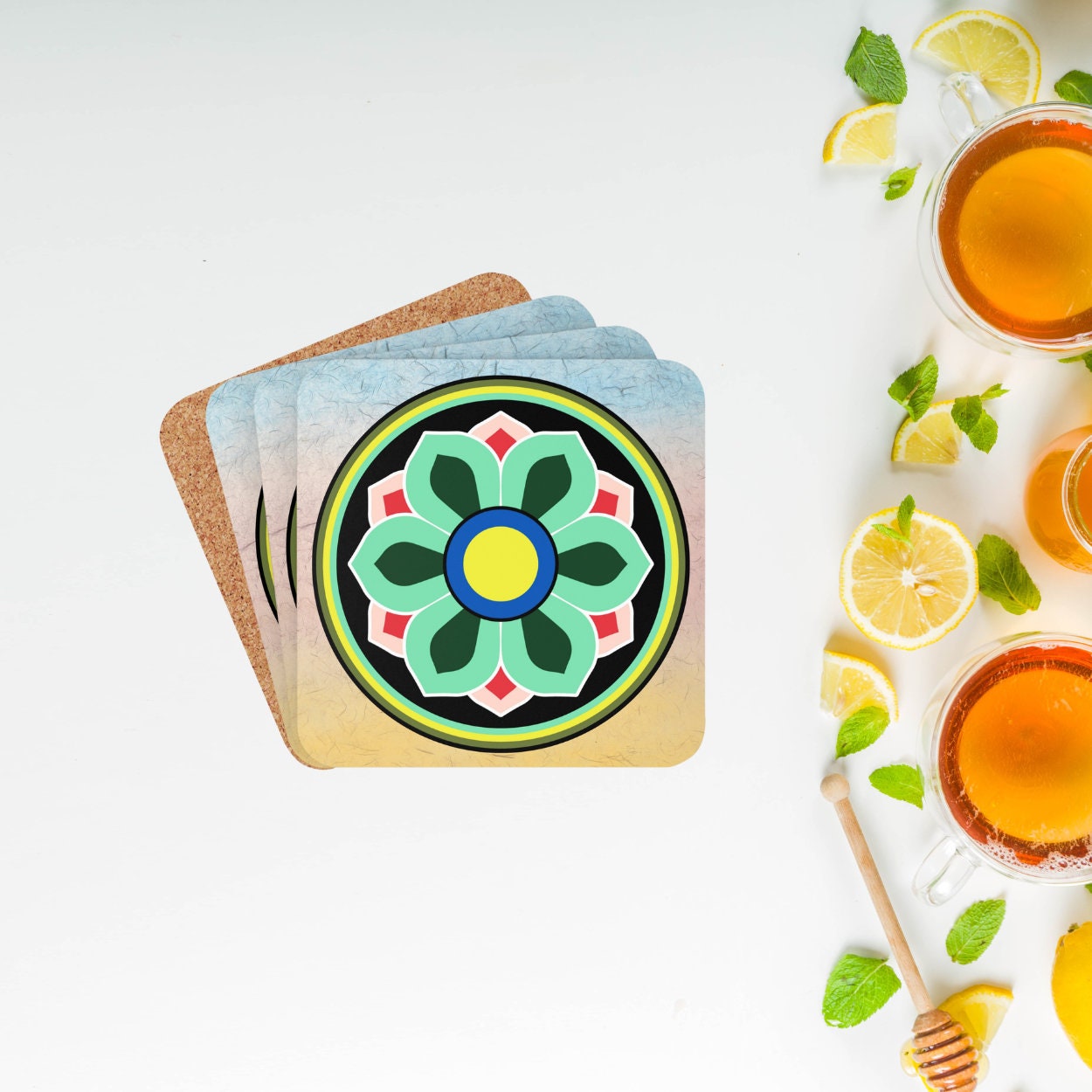 Korean Historical Art Coasters Dancheong, Traditional Korean Art Design ...