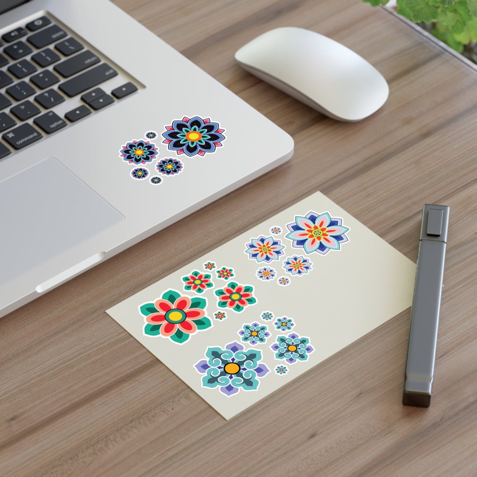 Korean Dancheong Flower Stickers: Vibrant Vinyl Decals - Etsy