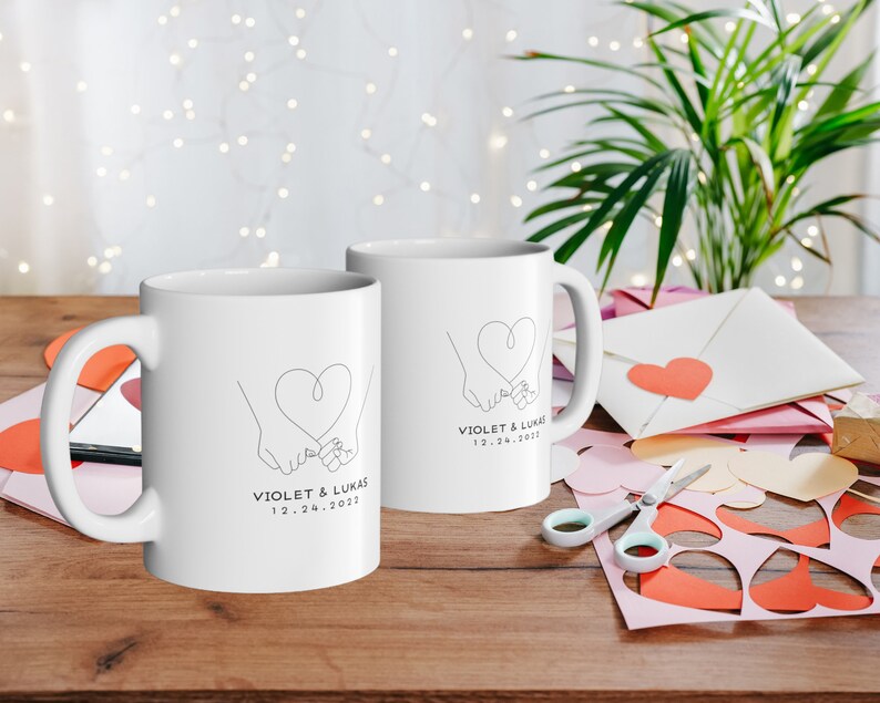 Custom Pinky Promise Mug Perfect for Couples, Anniversaries, Engagement Personalized Date Cup - Etsy