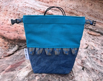 Bouldering Chalk Bucket, Upcycled Climbing Rope and Waxed Denim ...