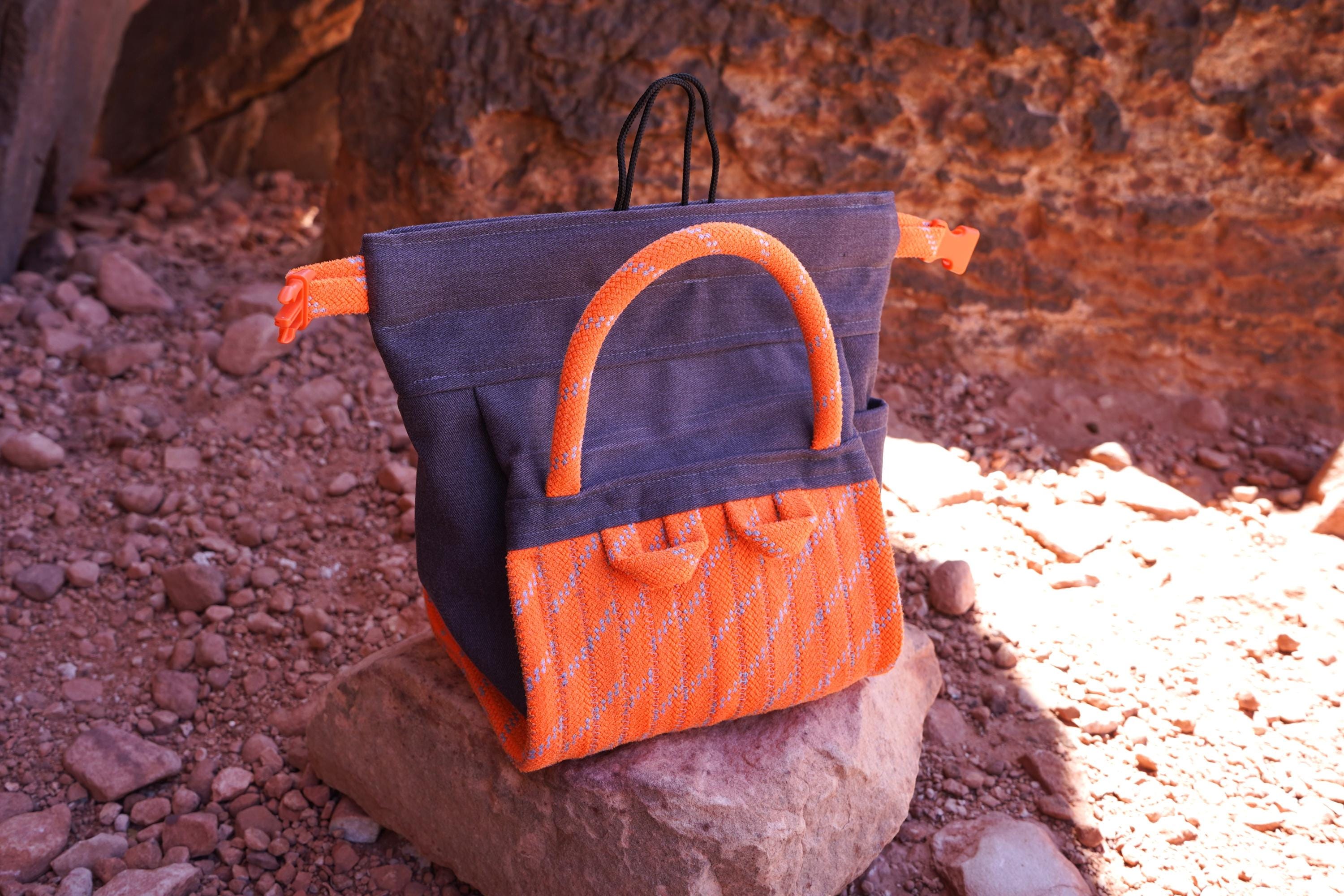 Mini Chalk Bucket, Upcycled Retired Climbing Rope, Magnetic Closure ...