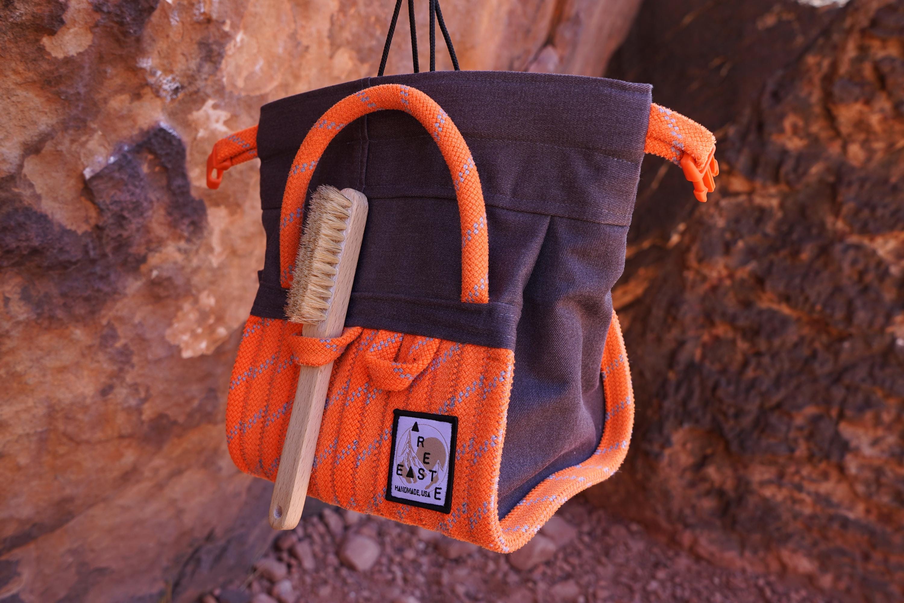 Mini Chalk Bucket, Upcycled Retired Climbing Rope, Magnetic Closure ...