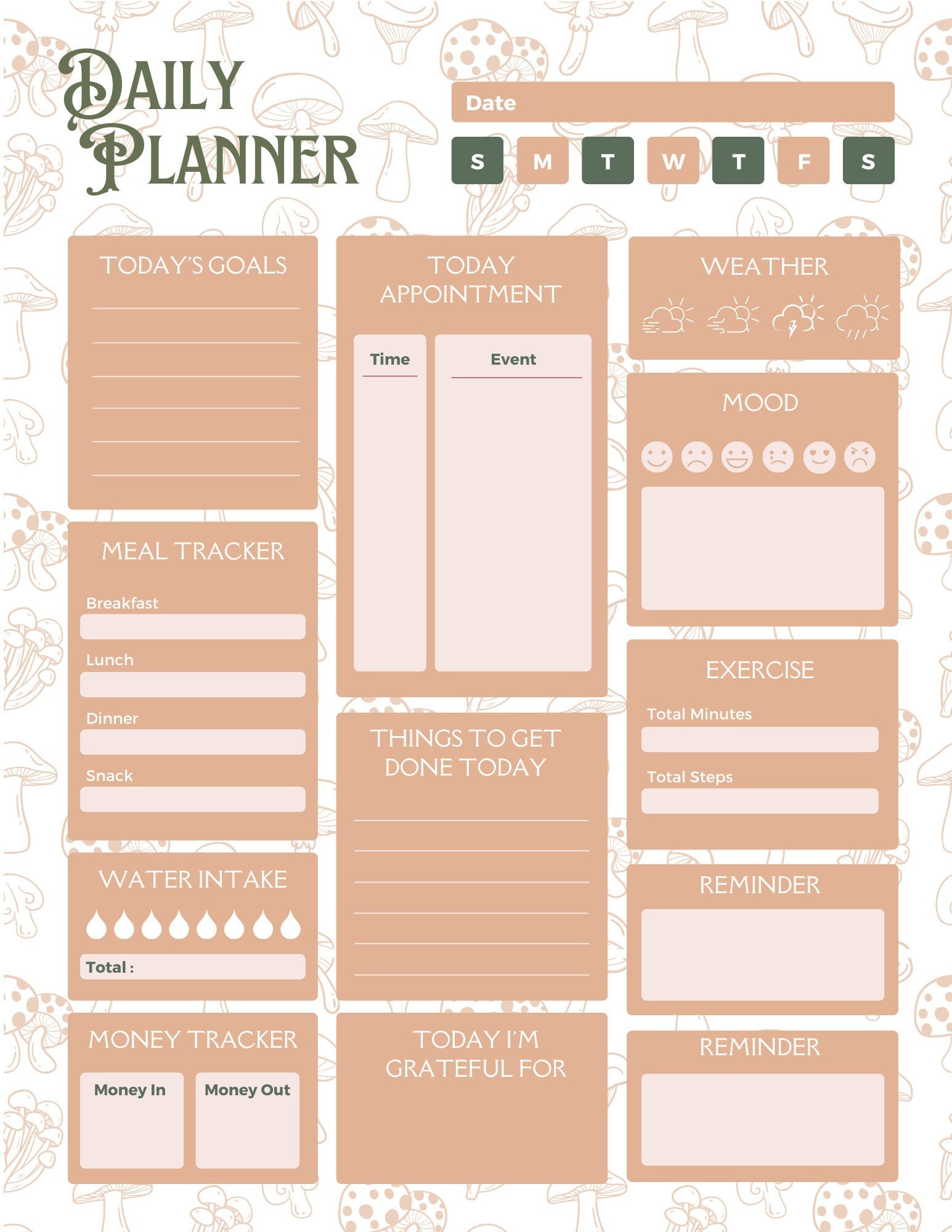 Daily Planner Digital Download - Etsy