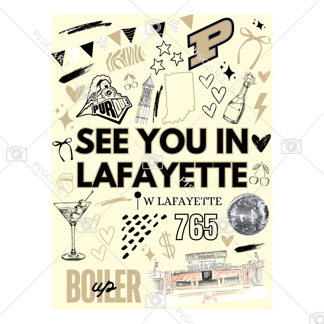 Purdue University Print - Etsy