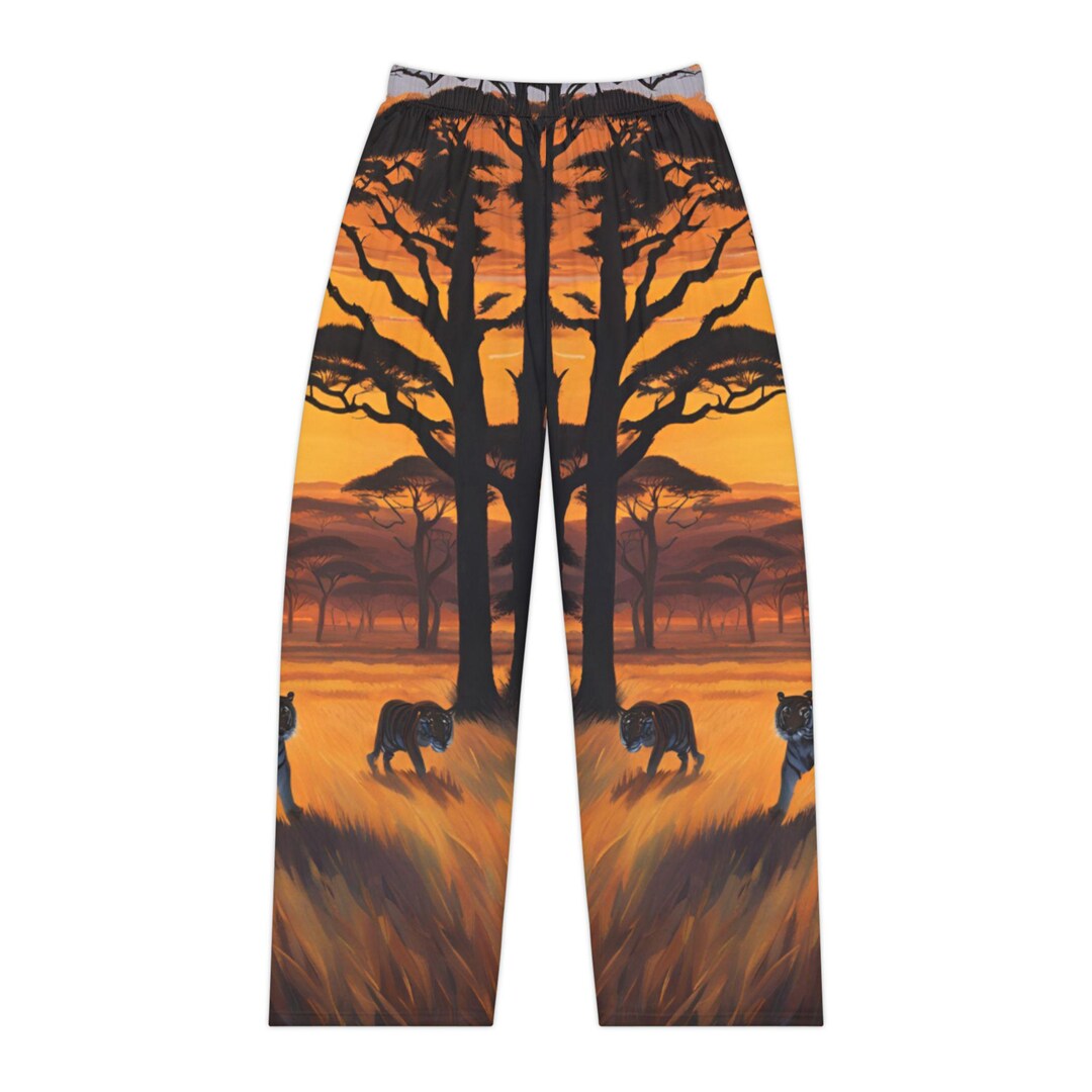 Tiger Print Women's Pajama Pants, Comfy Lounge Pants for Her, Animal ...