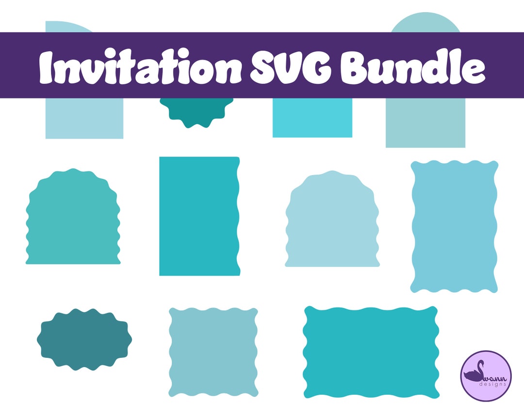 Invitation Shapes SVG Bundle | Wavy Invitation, Arch Invitation, Wave ...